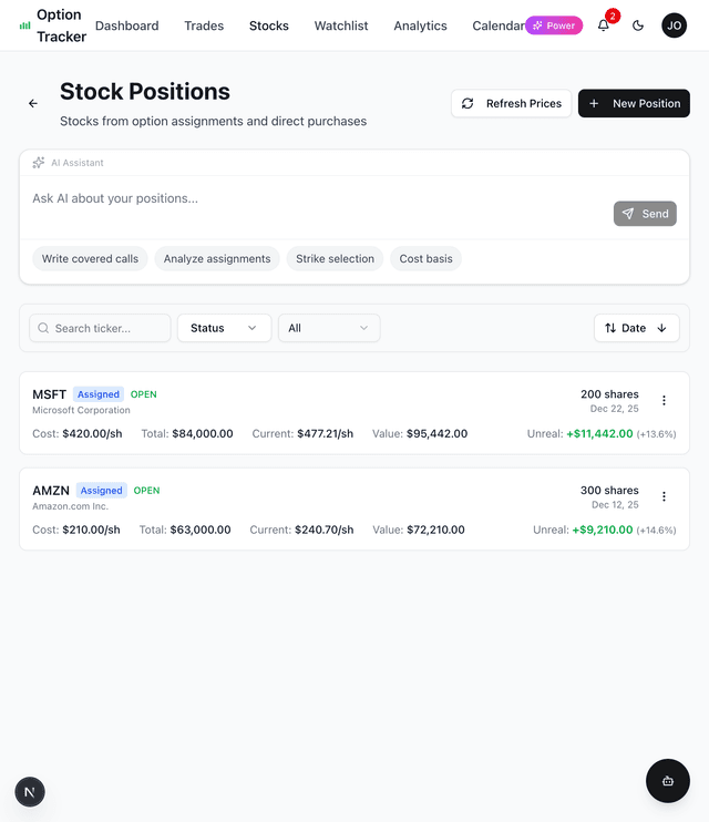 Option Tracker - Track Your Options Trades Like a Pro